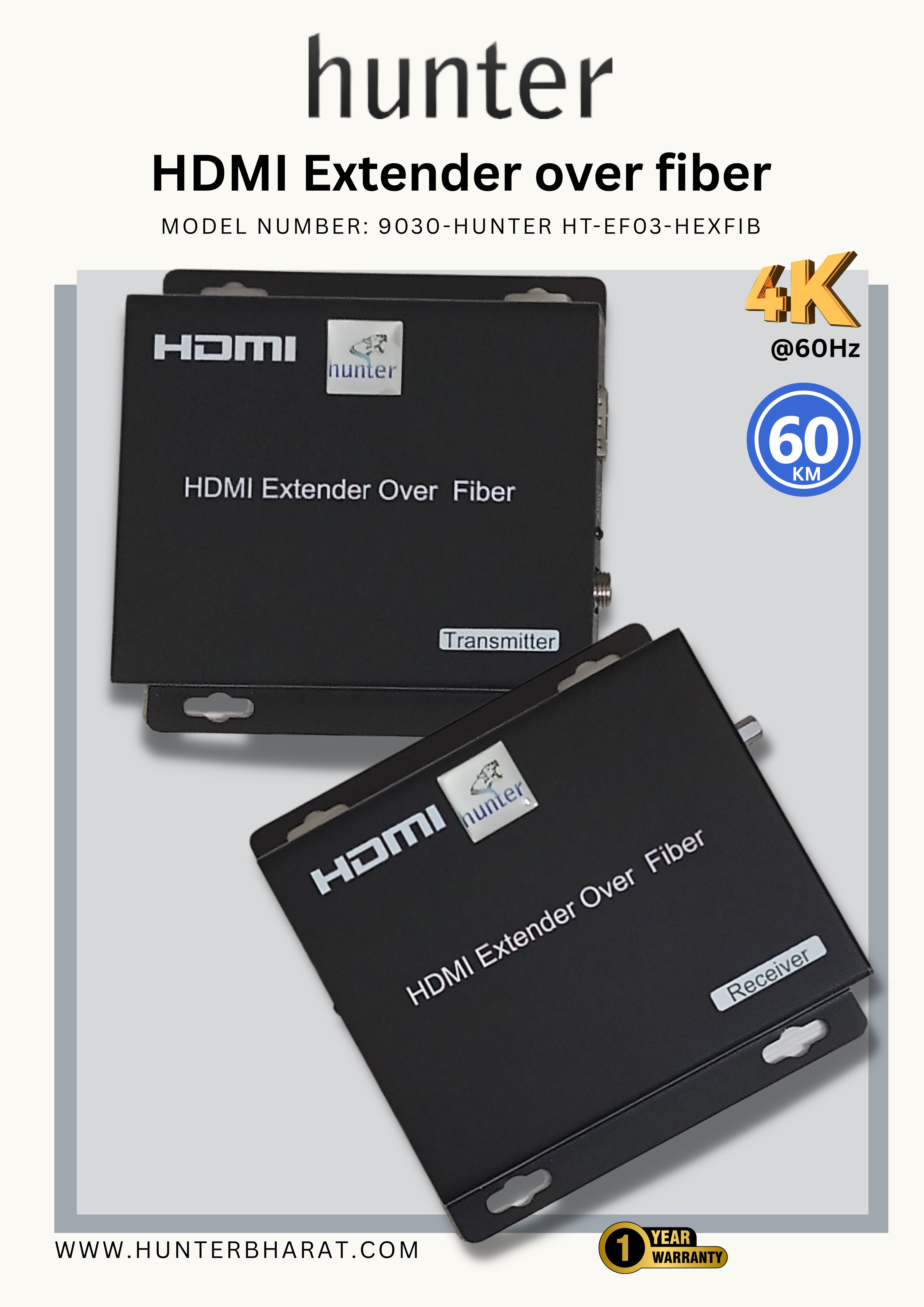 Hunter HDMI Extender over fiber-9030