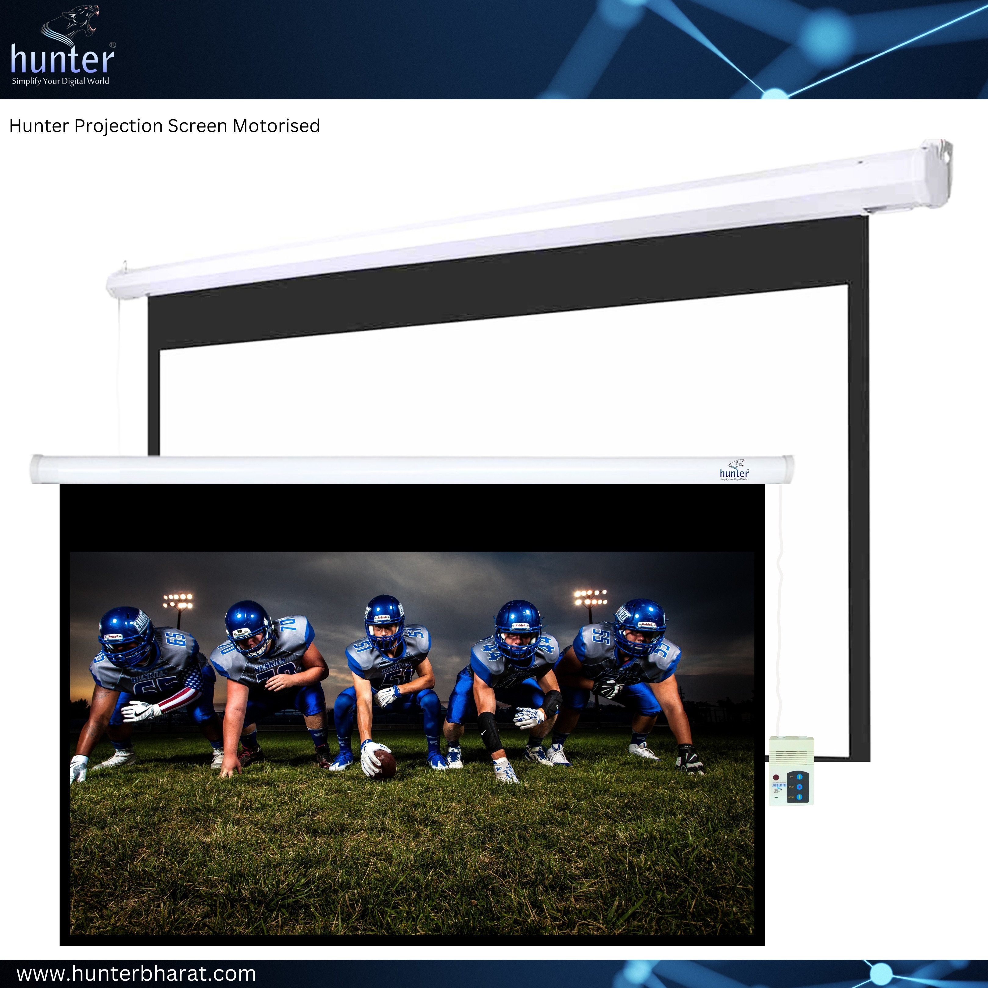 Hunter Projection Screen Motorized 135" diagonal 16:10