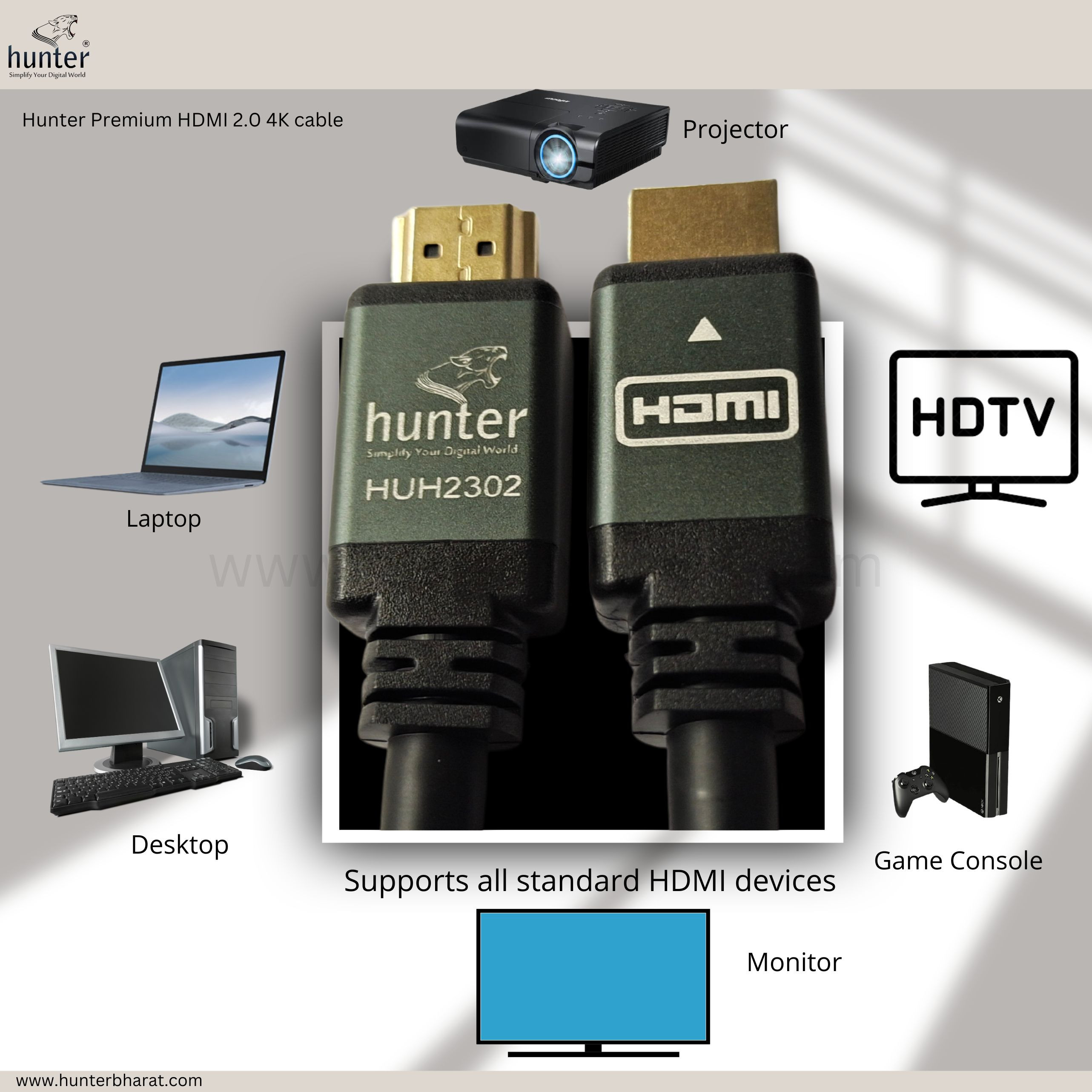 Hunter HDMI cable 10 Meter V 2.0-9188