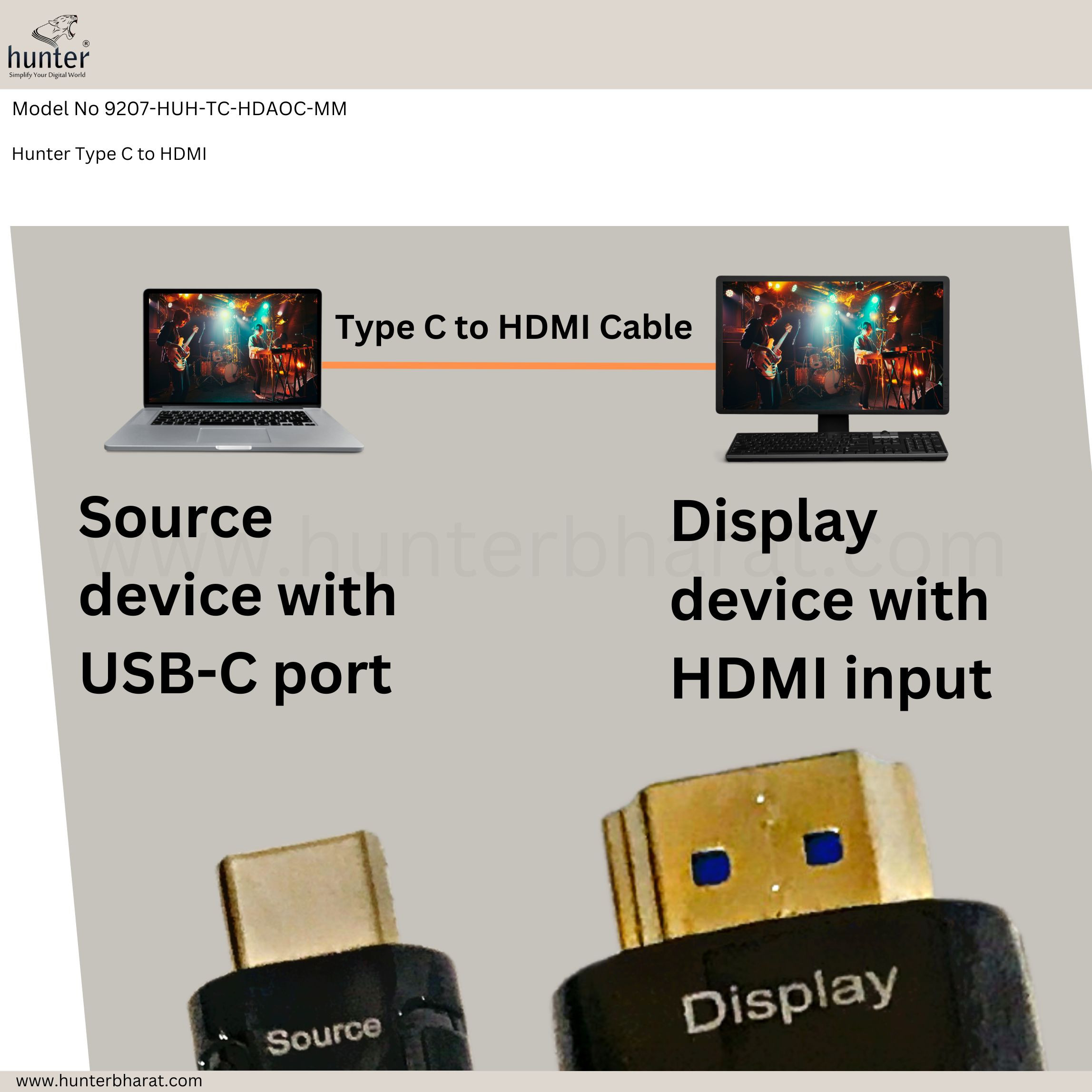 Hunter Type C to HDMI 2.0 AOC 10 M-9207