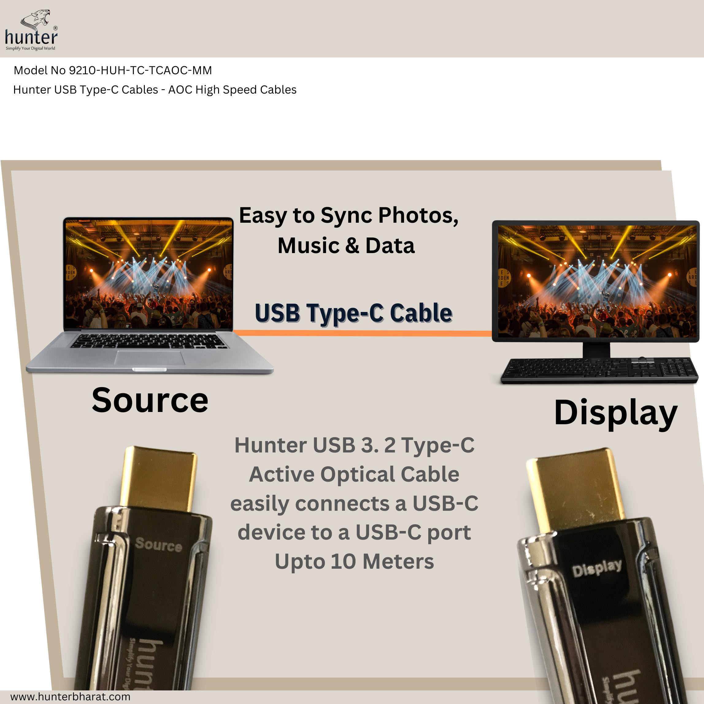 Hunter Type C to Type C AOC 10M-9210