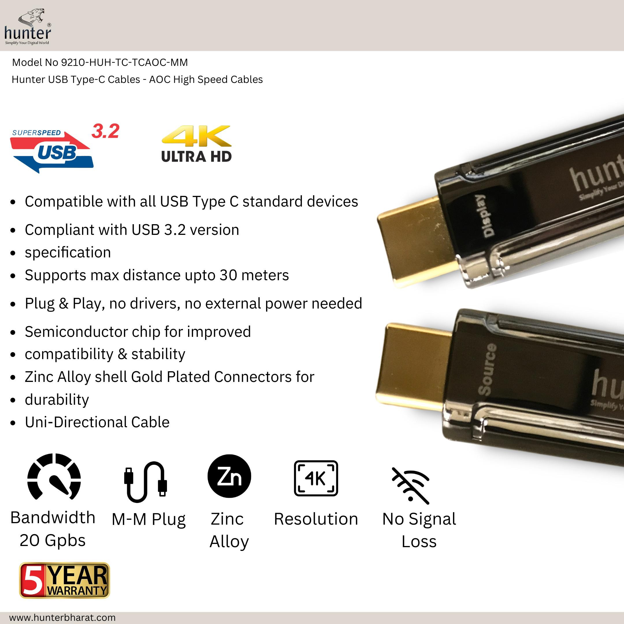 Hunter Type C to Type C AOC 10M-9210