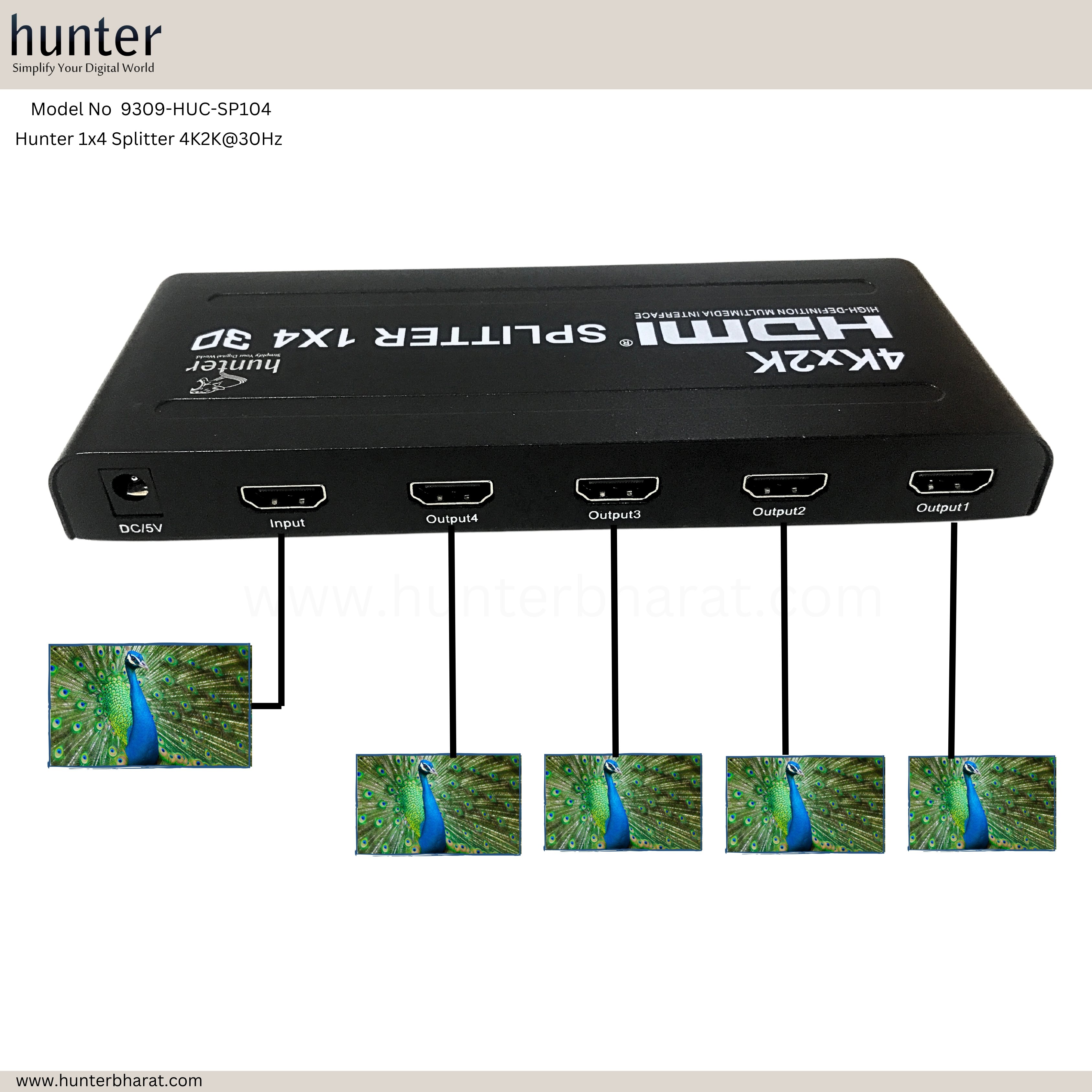Hunter 1x4 Splitter 4K2K@30Hz-9309