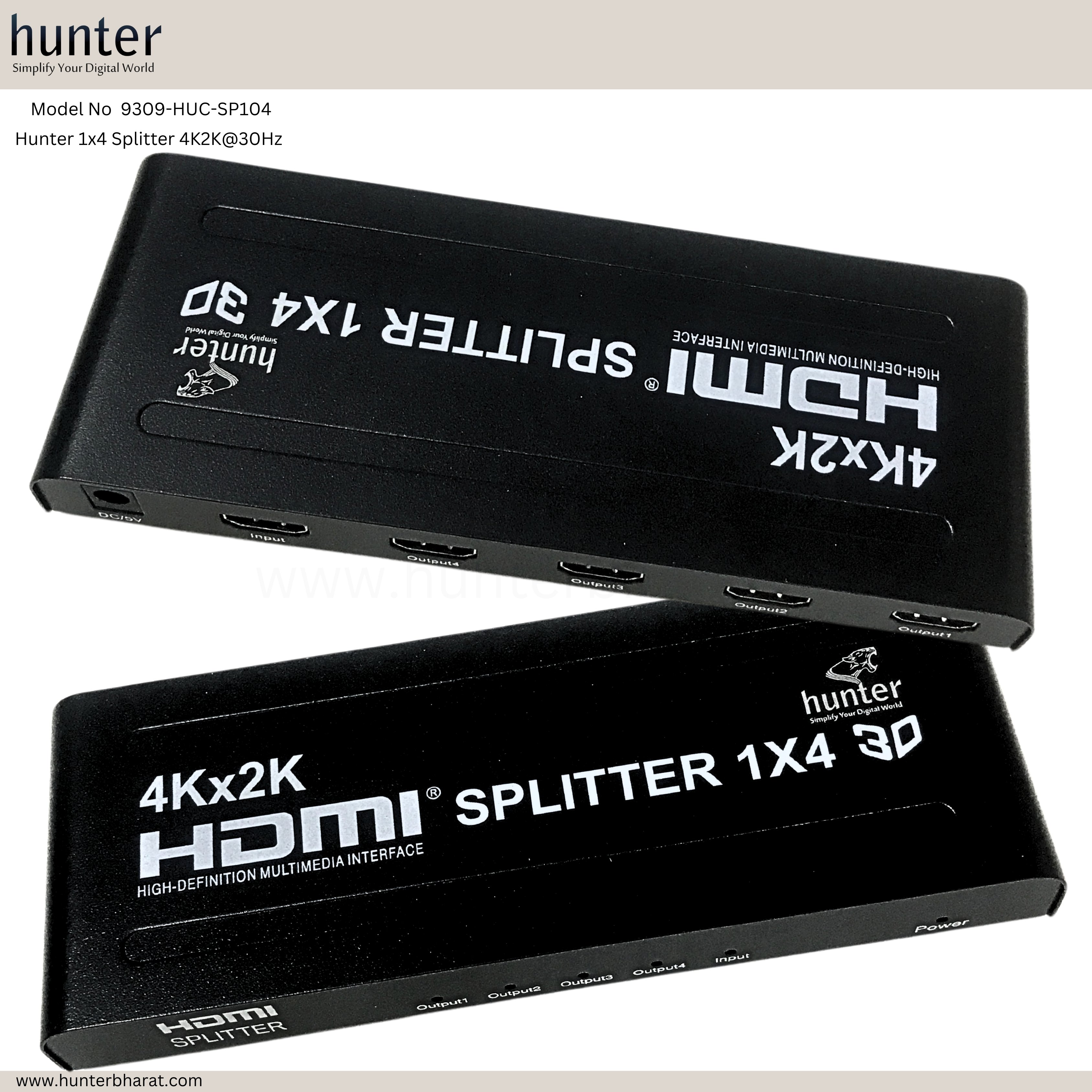 Hunter 1x4 Splitter 4K2K@30Hz-9309