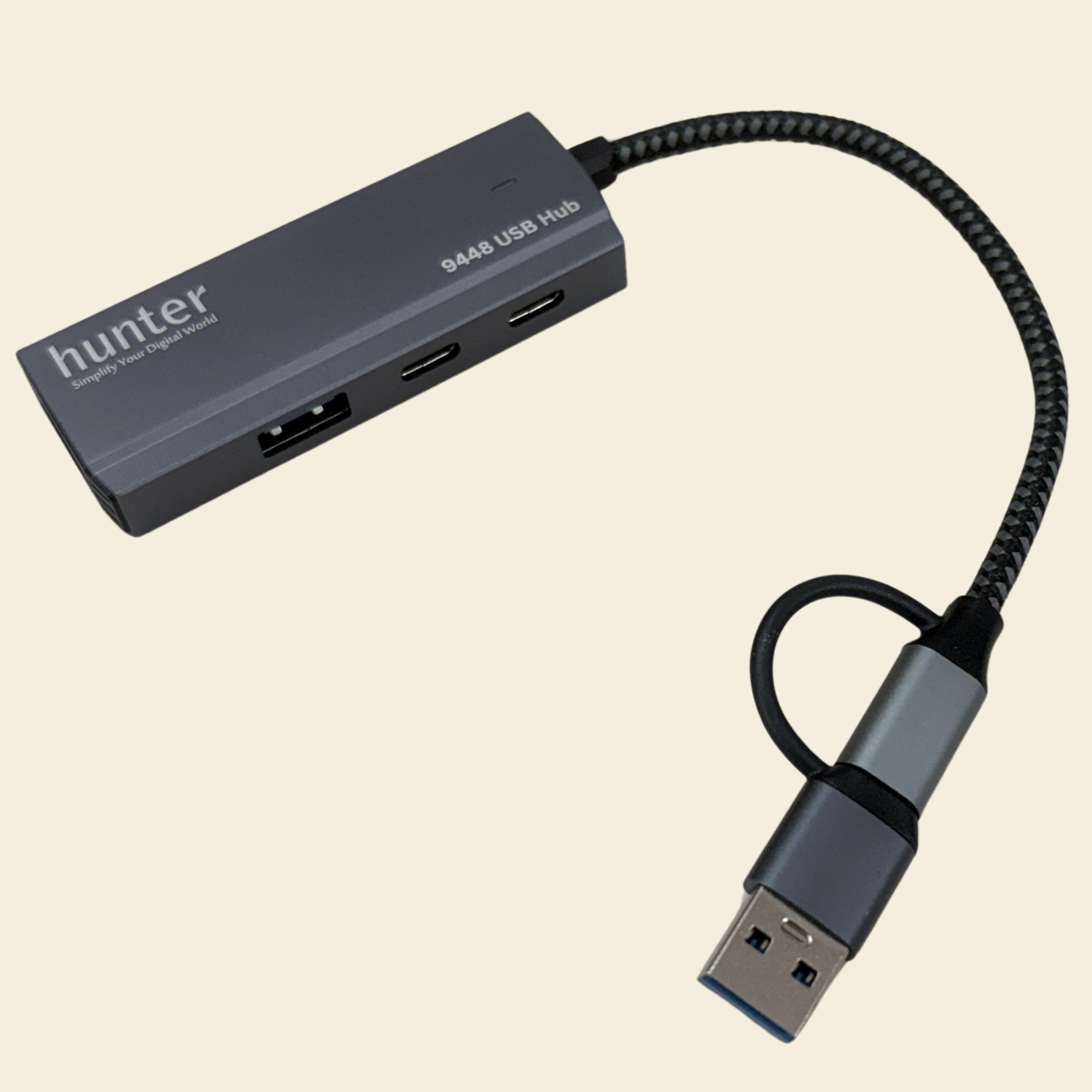 Hunter USB 3.2 4-Port HUB – Hybrid Type-C & Type-A Connector | Model 9448