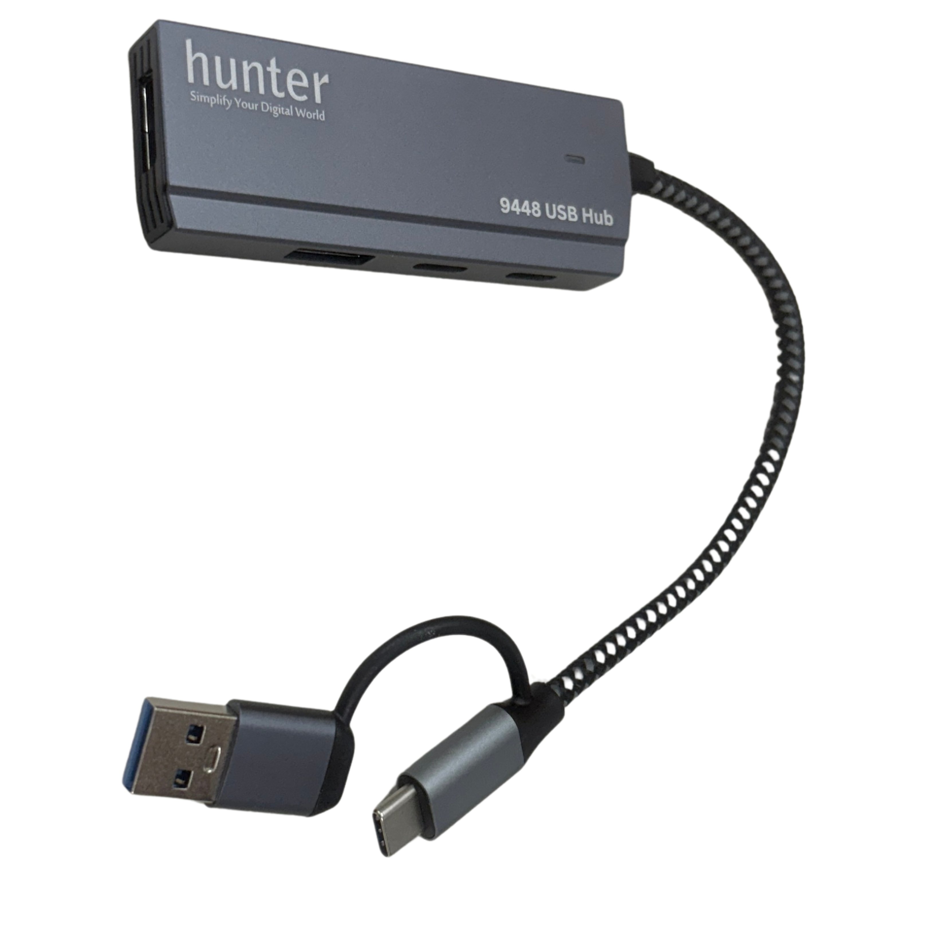 Hunter USB 3.2 4-Port HUB – Hybrid Type-C & Type-A Connector | Model 9448