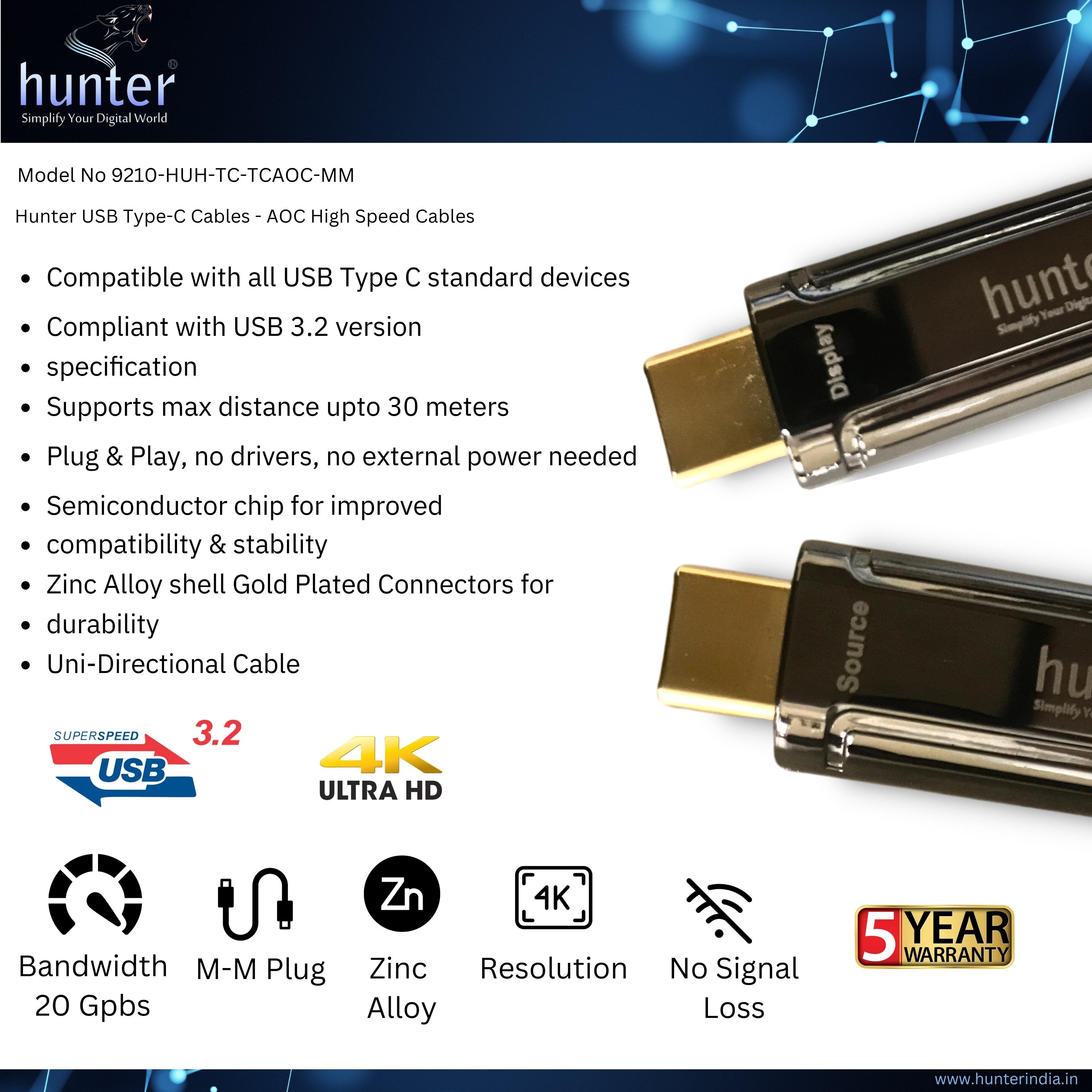 Hunter Type C to Type C AOC 10M-9210