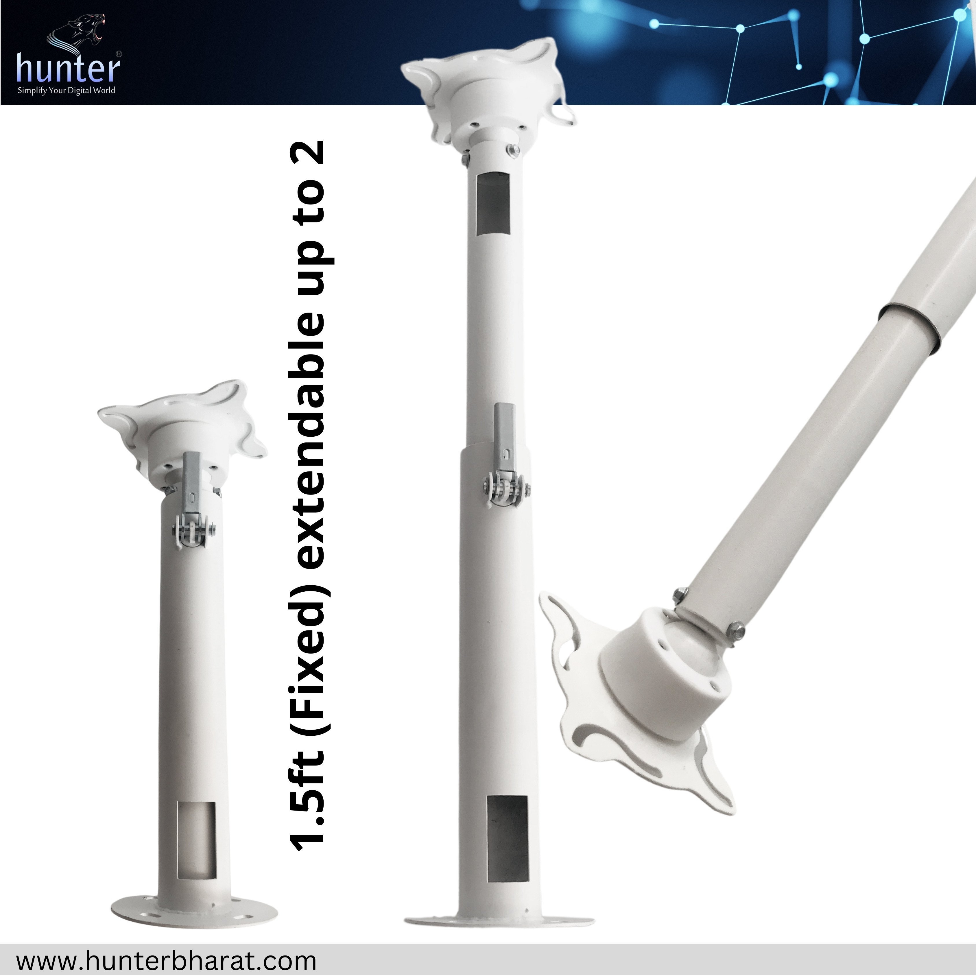 Hunter Ceiling Mount | 2ft Fixed, Extendable up to 1.5ft | 360 ...